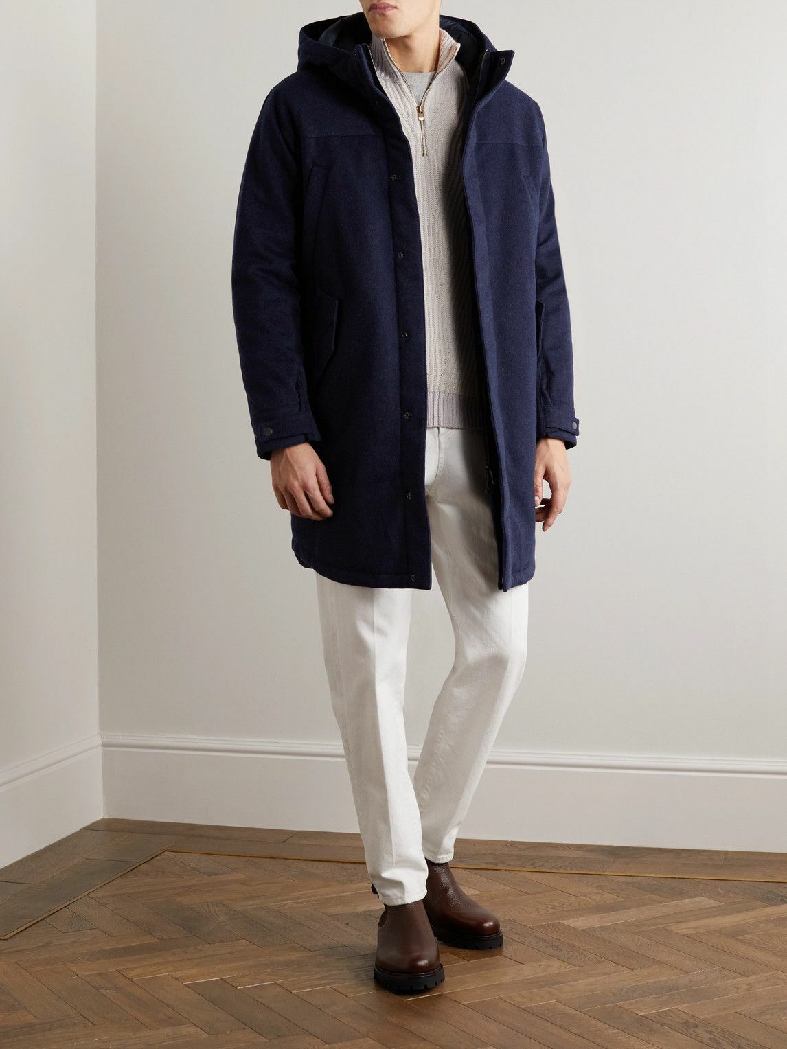 Purdey - Cashmere Hooded Parka - Blue Purdey