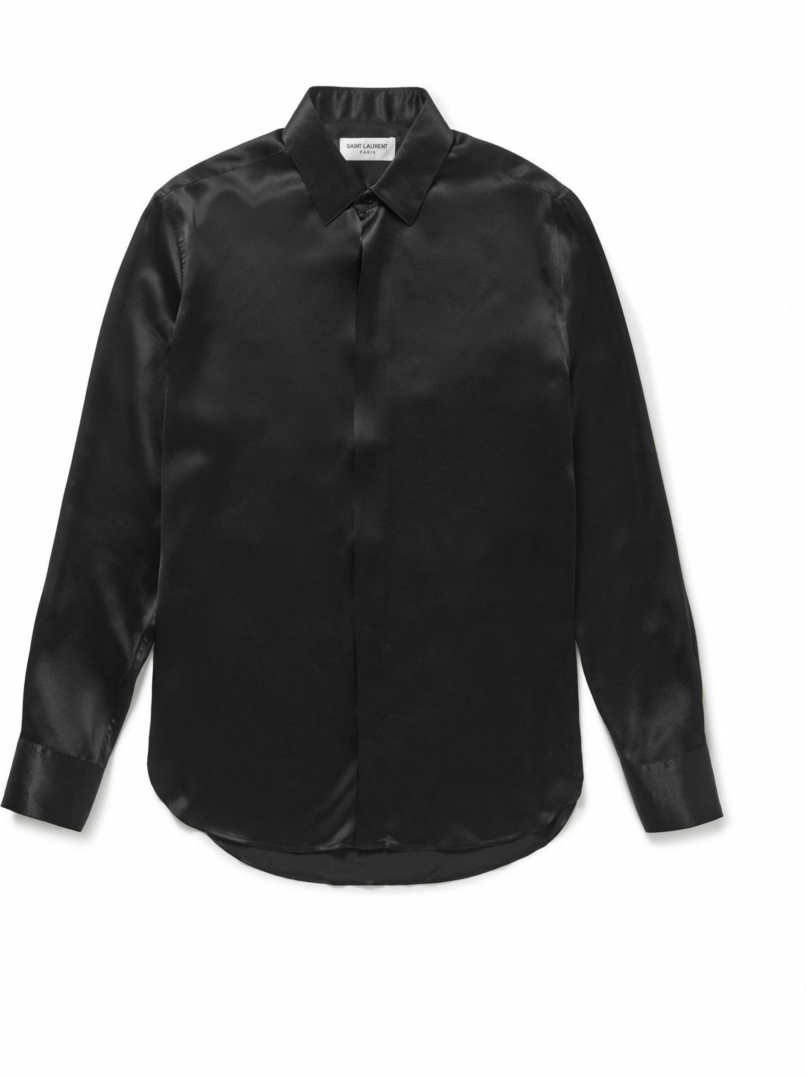 SAINT LAURENT - Silk-Satin Shirt - Black Saint Laurent
