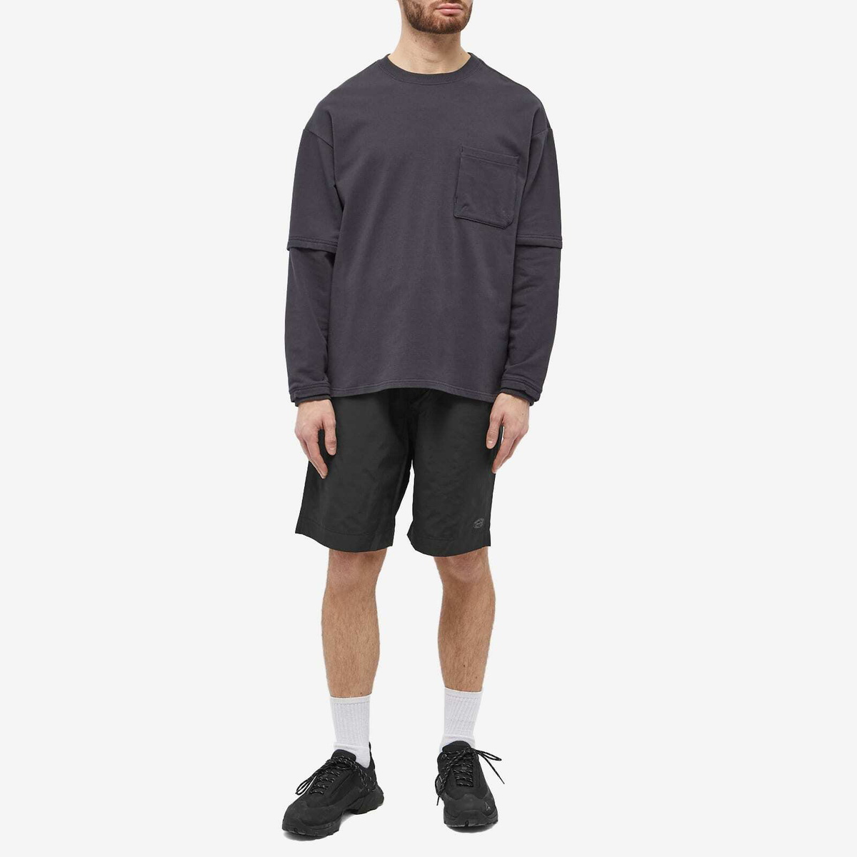 Snow Peak Men's Light Mountain Cloth Short in Black Snow Peak