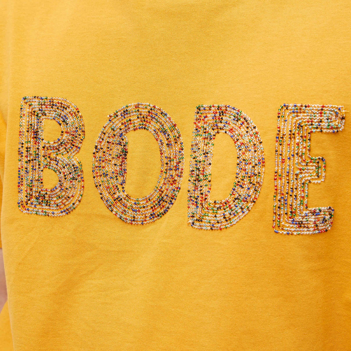 Bode Men's Multi Bead Logo T-Shirt in Gold Bode