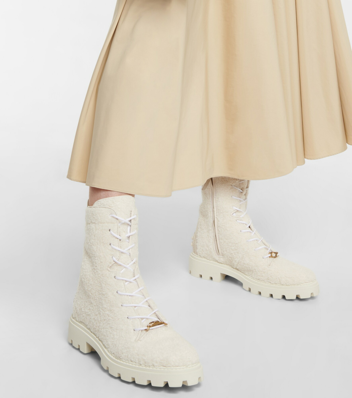 Tod's - Leather-trimmed faux shearling boots Tod's