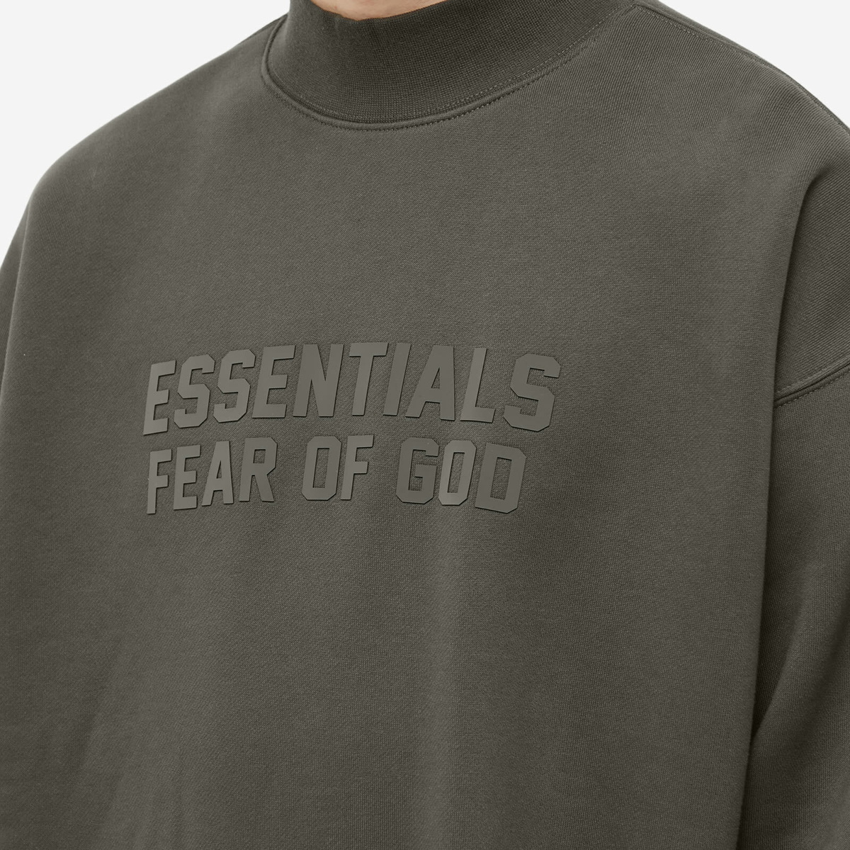Fear of God ESSENTIALS Men's Relaxed Crew Sweat in Off-Black Fear Of ...