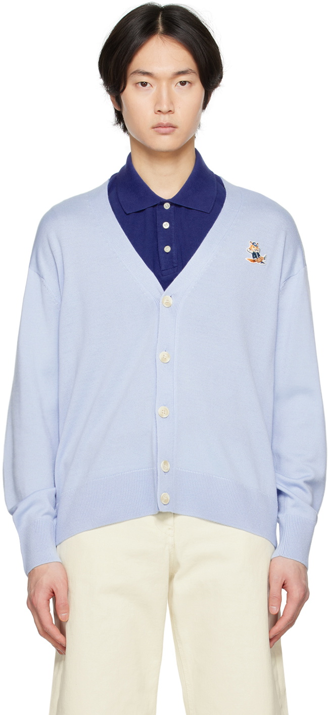 Maison Kitsuné Blue Chillax Fox Cardigan Maison Kitsune