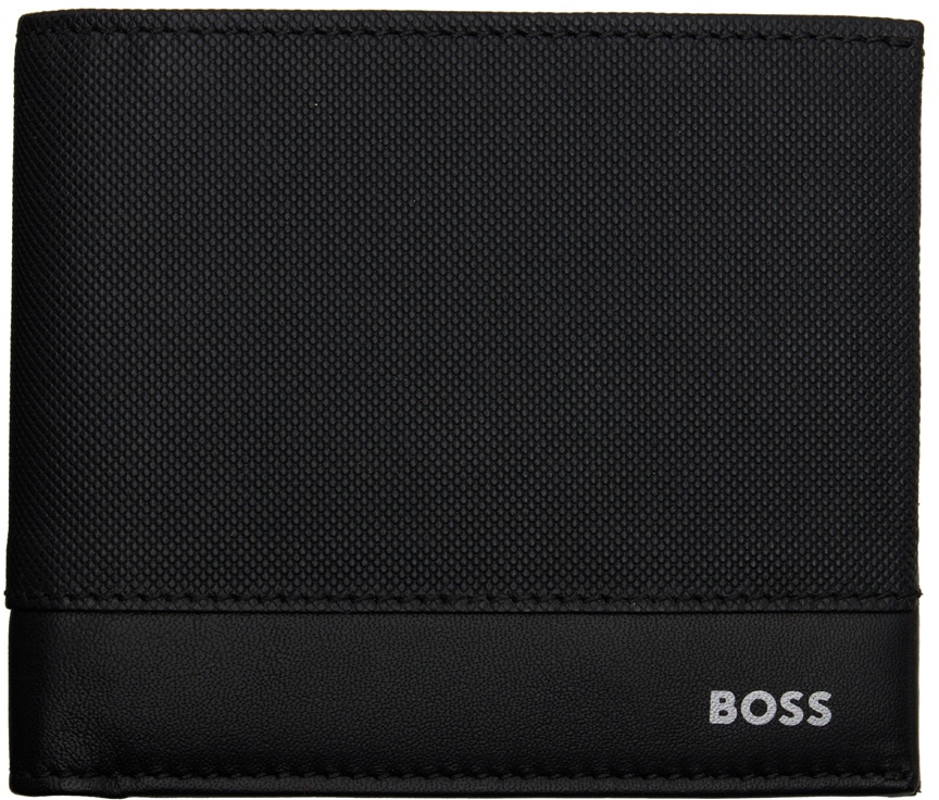 Boss Black Leather Wallet & Card Holder Set BOSS