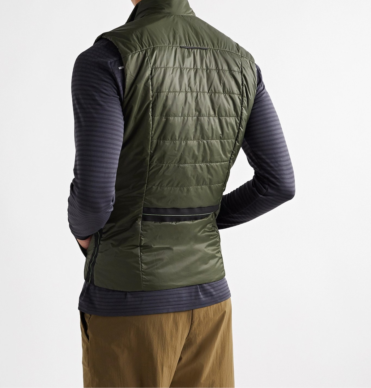 FALKE Ergonomic Sport System - Mesh-Trimmed Quilted Shell Gilet - Green ...