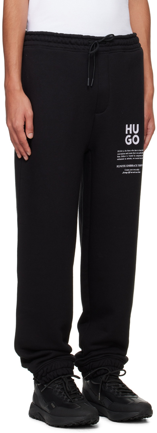 Hugo Black Logo-Bonded Sweatpants Hugo Boss