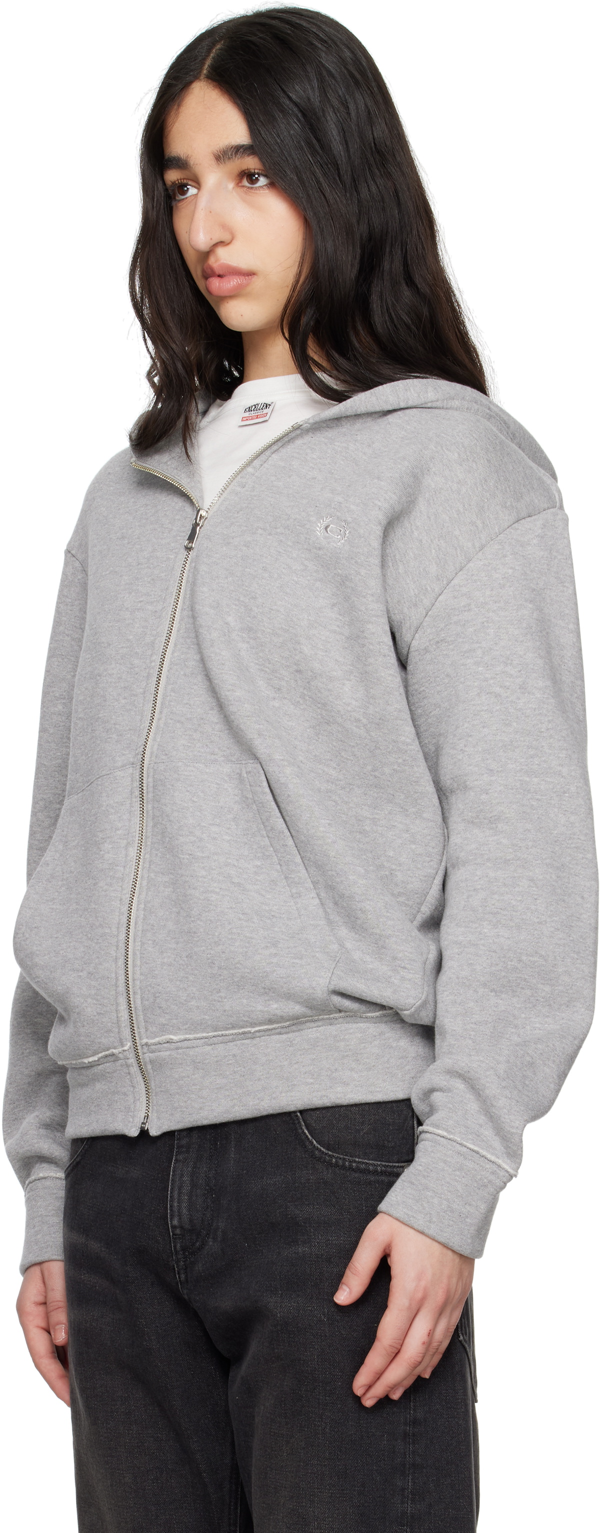 Commission Gray Twisted Zip-Up Hoodie Commission