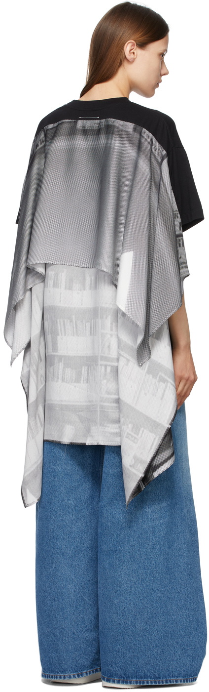 MM6 Maison Margiela Black Scarf Back T-Shirt MM6 Maison Margiela