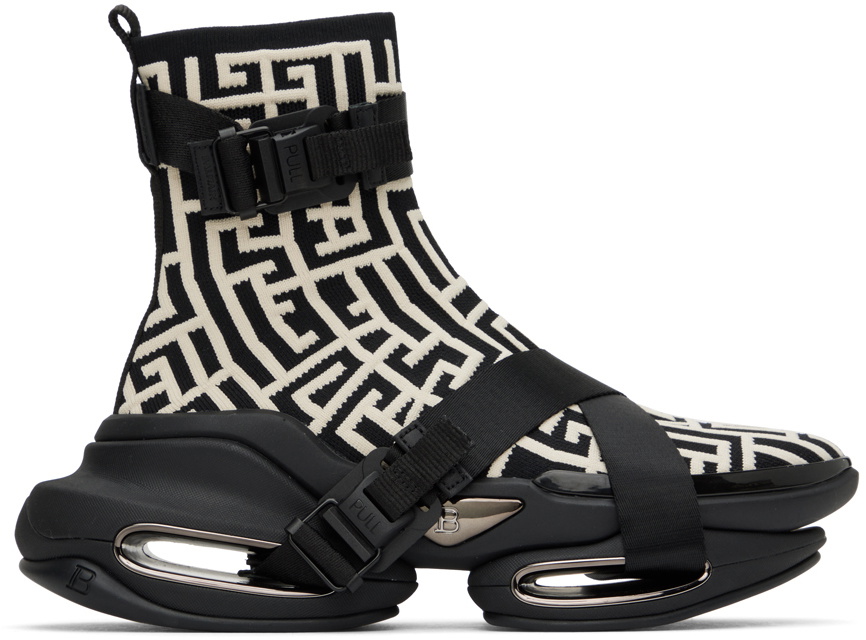Balmain Black & White B-Bold Sneakers Balmain