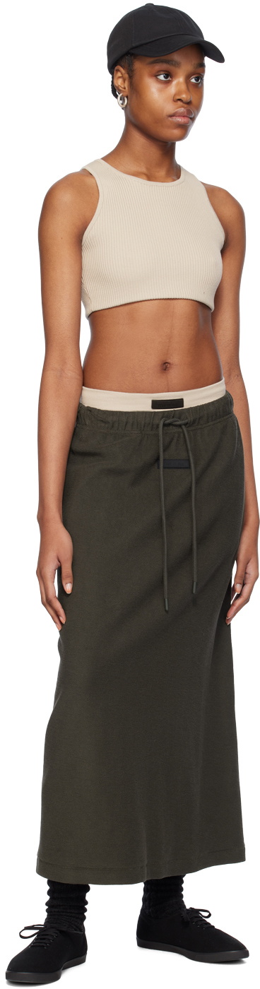 Fear of God ESSENTIALS Gray Drawstring Midi Skirt Fear Of God Essentials