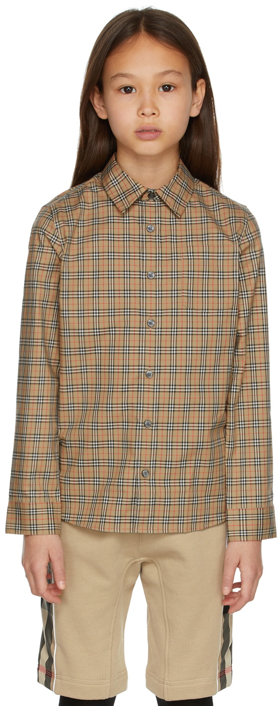 Burberry Kids Beige Vintage Check Shirt Burberry