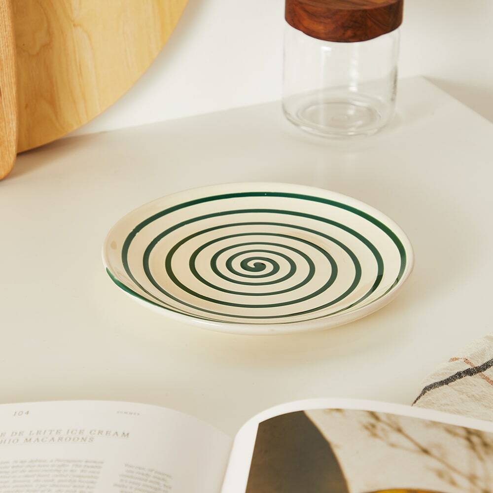 The Conran Shop Modella Side Plate in Green Swirl The Conran Shop