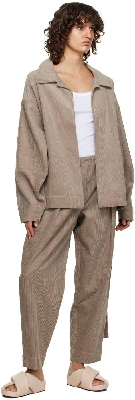 Deiji Studios Taupe 'The Cord House' Robe Deiji Studios