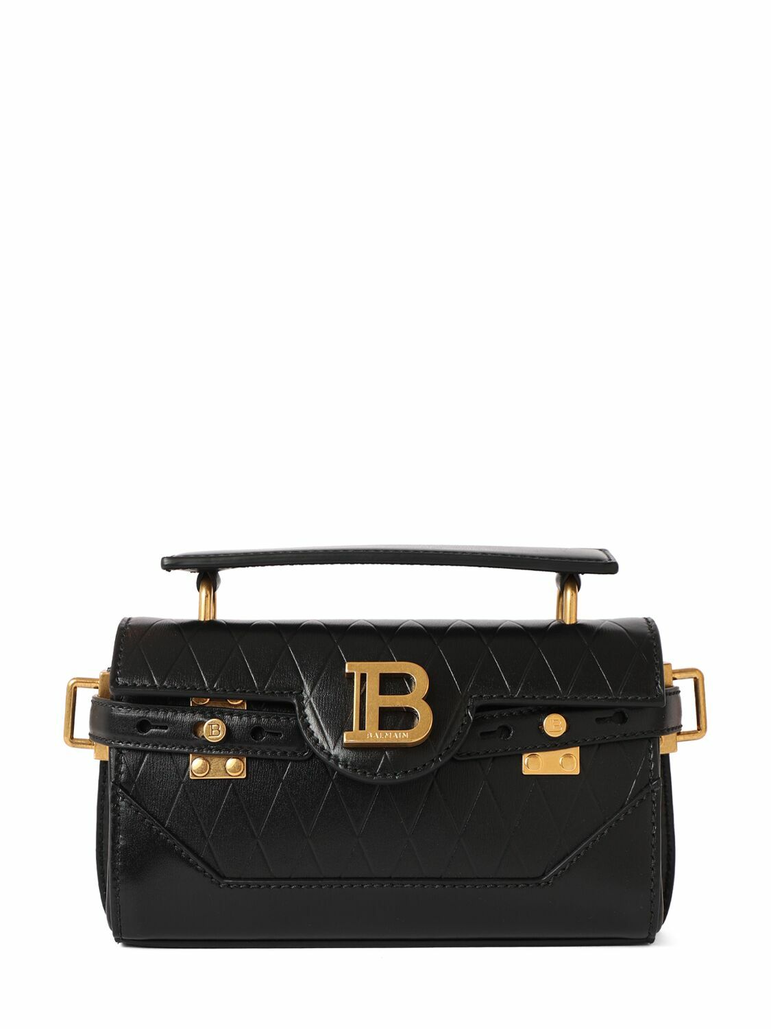 BALMAIN - B-buzz 19 Embossed Leather Bag Balmain
