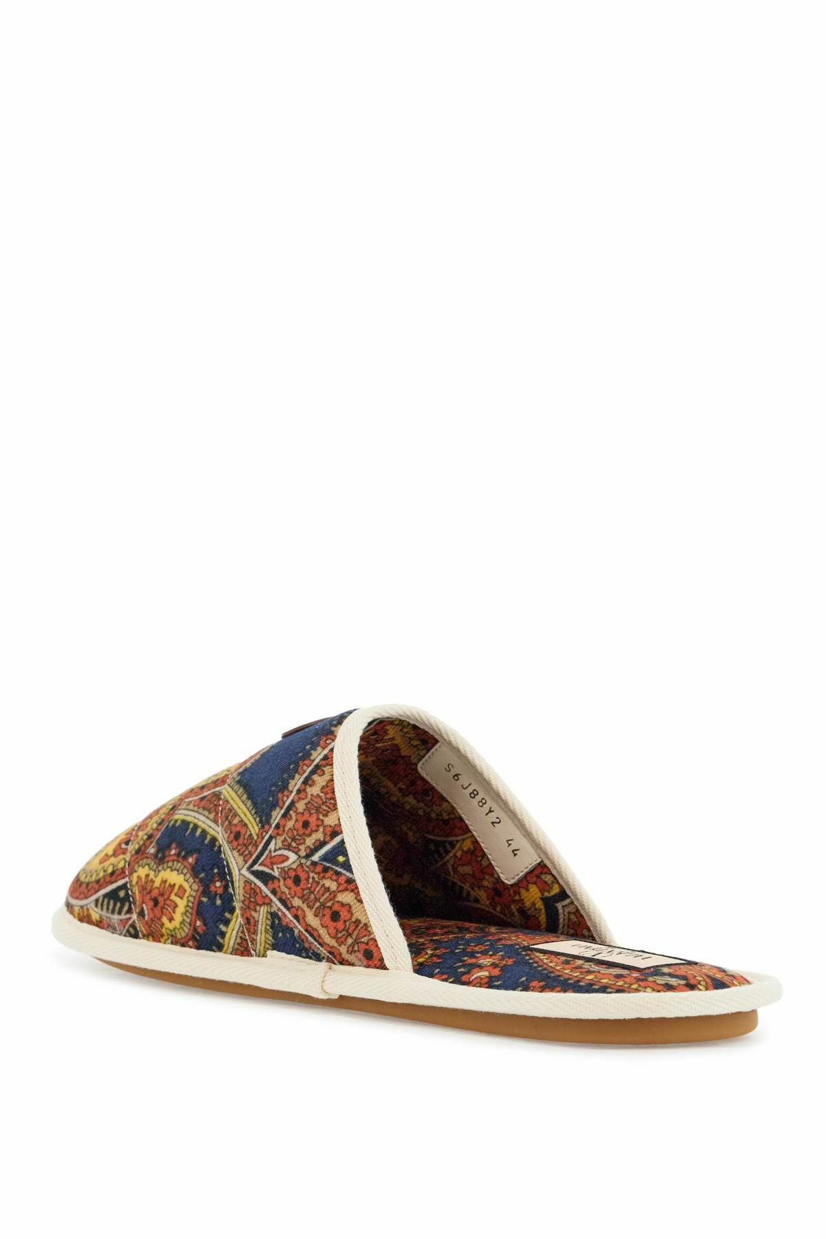 VALENTINO GARAVANI multicolor floral cotton slide slippers for home and ...