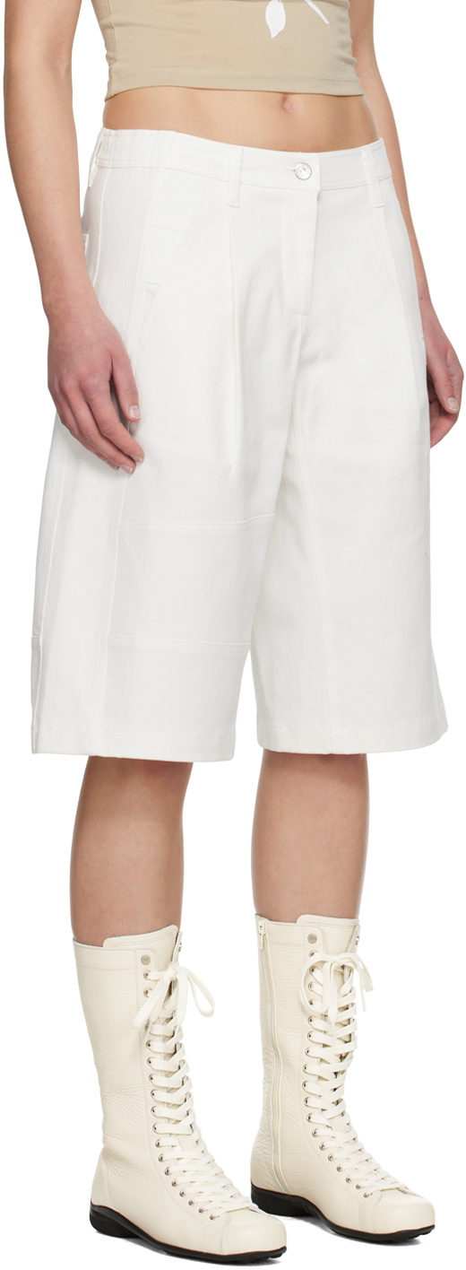 OPEN YY White Midi Denim Shorts OPEN YY