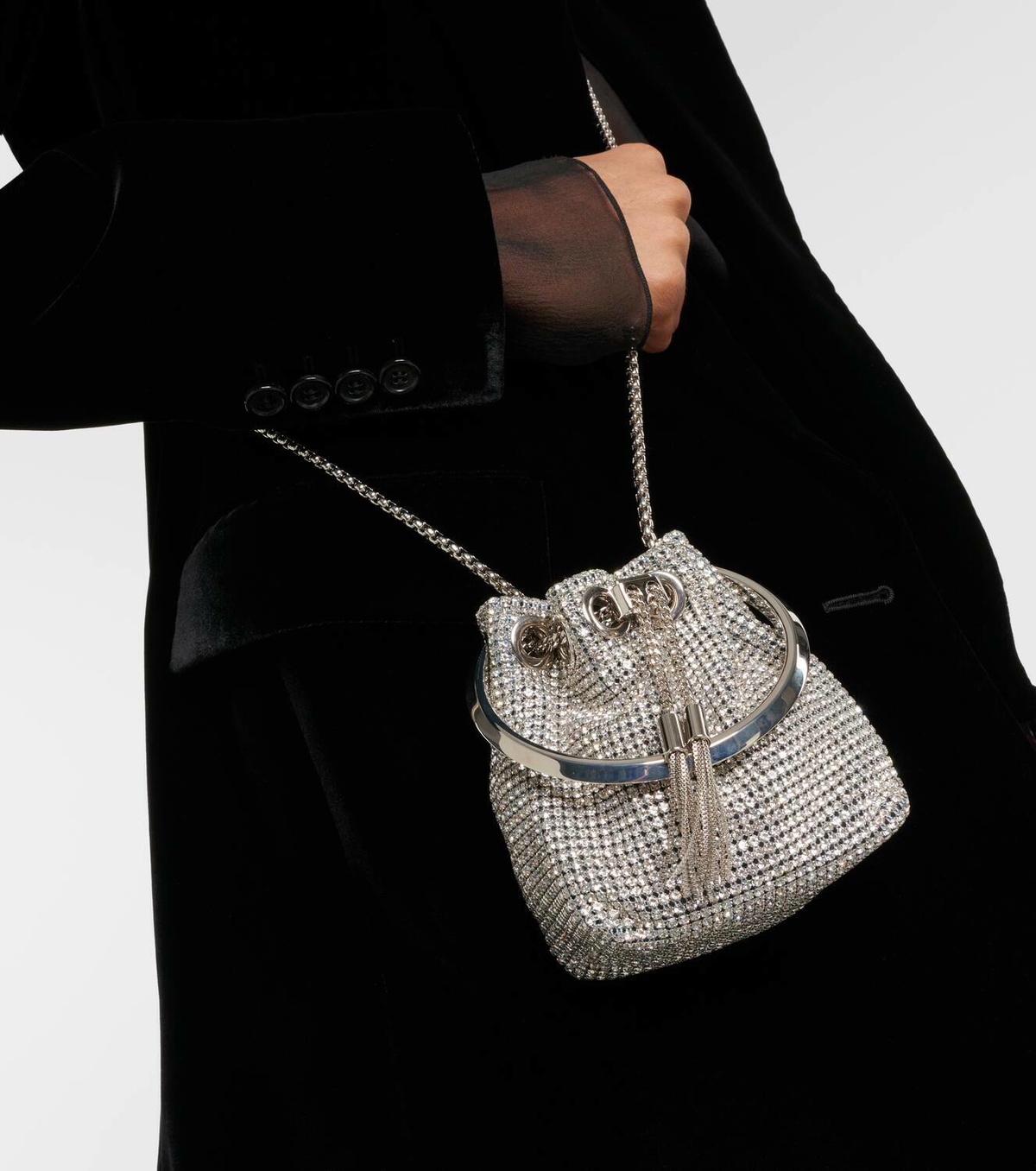 Jimmy Choo Bon Bon Micro embellished bucket bag Jimmy Choo