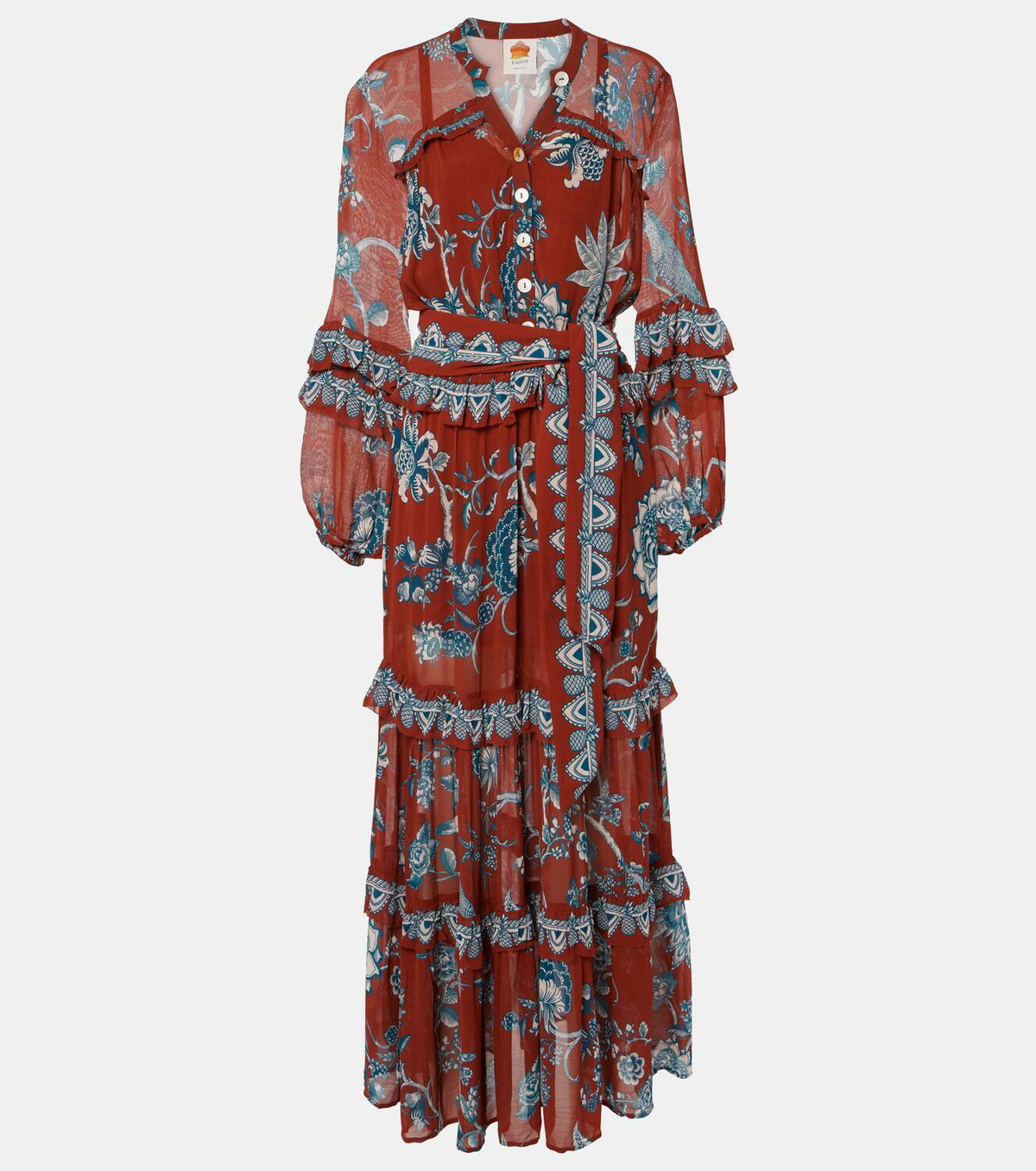 Farm Rio Tropical Landing ruffled maxi dress Farm Rio