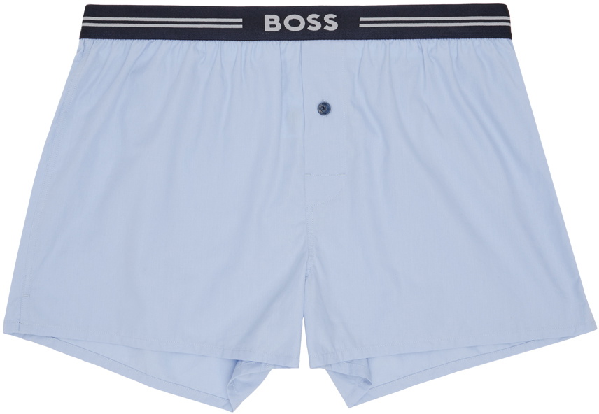 BOSS Three-Pack Navy & Blue Woven Boxers BOSS