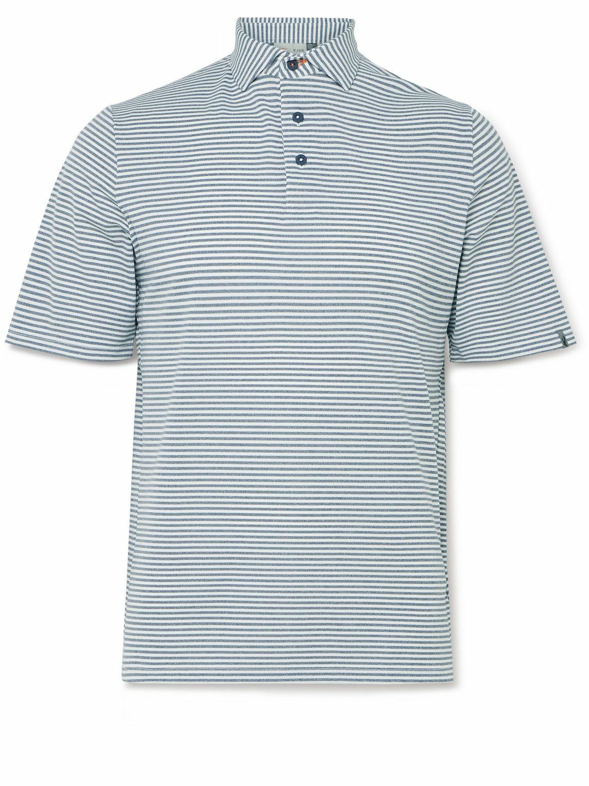 Kjus Golf - Lee Striped Stretch-Piqué Golf Polo Shirt - Blue Kjus Golf