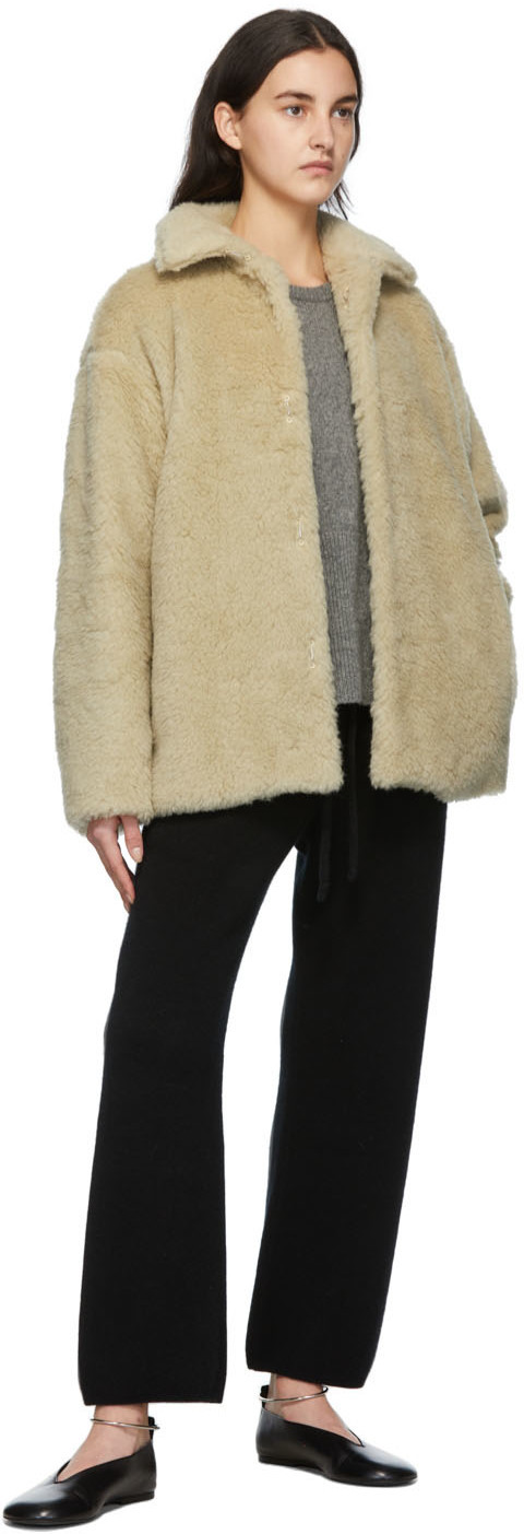 AURALEE Beige Shetland Boa Jacket Auralee