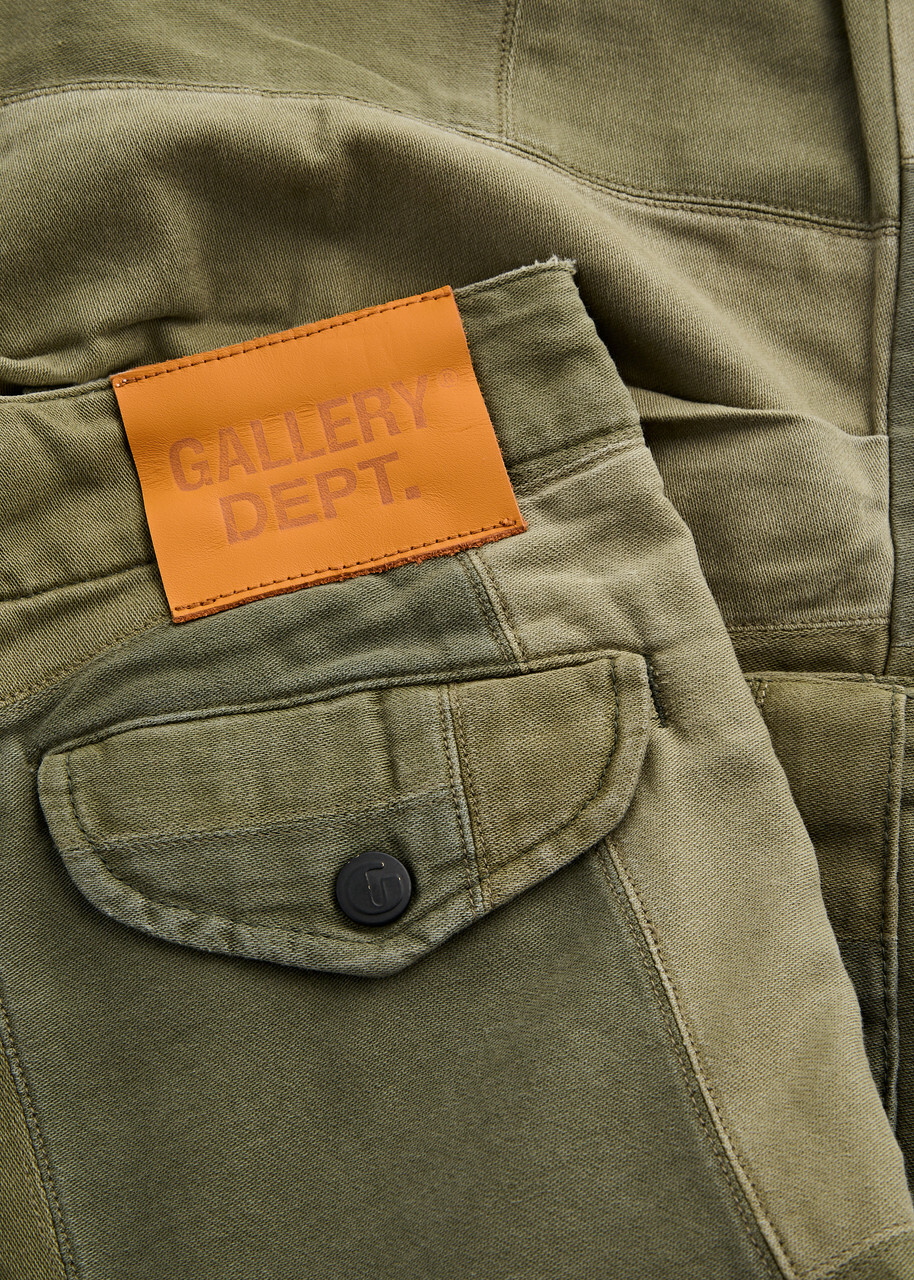 Gallery Dept. Marcus Patchwork Cotton Cargo Trousers Green Gallery Dept.
