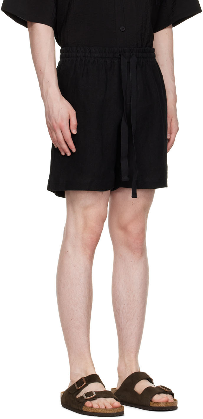 COMMAS Black Linen Shorts Commas