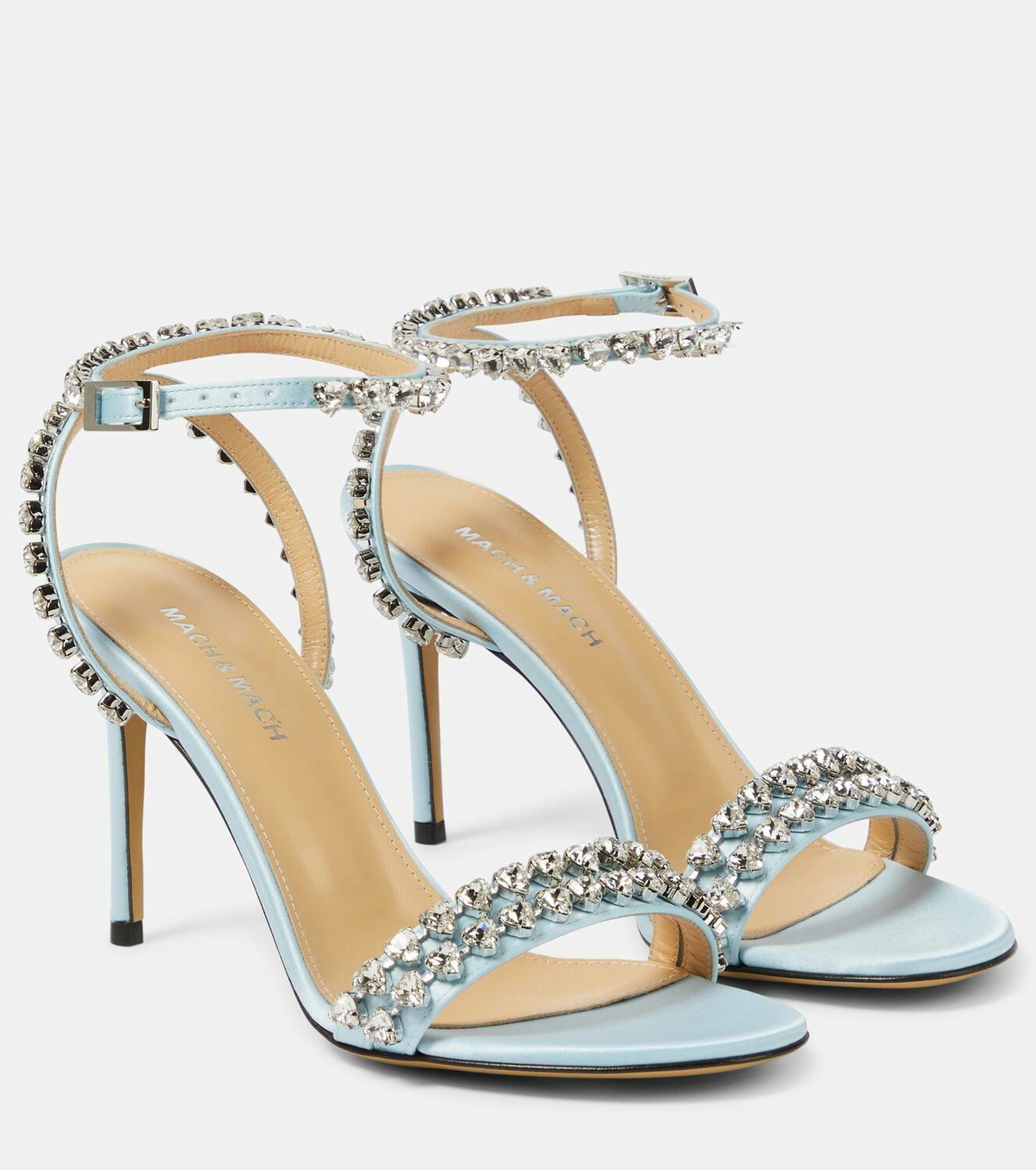 Mach & Mach Audrey 90 embellished satin sandals MACH & MACH