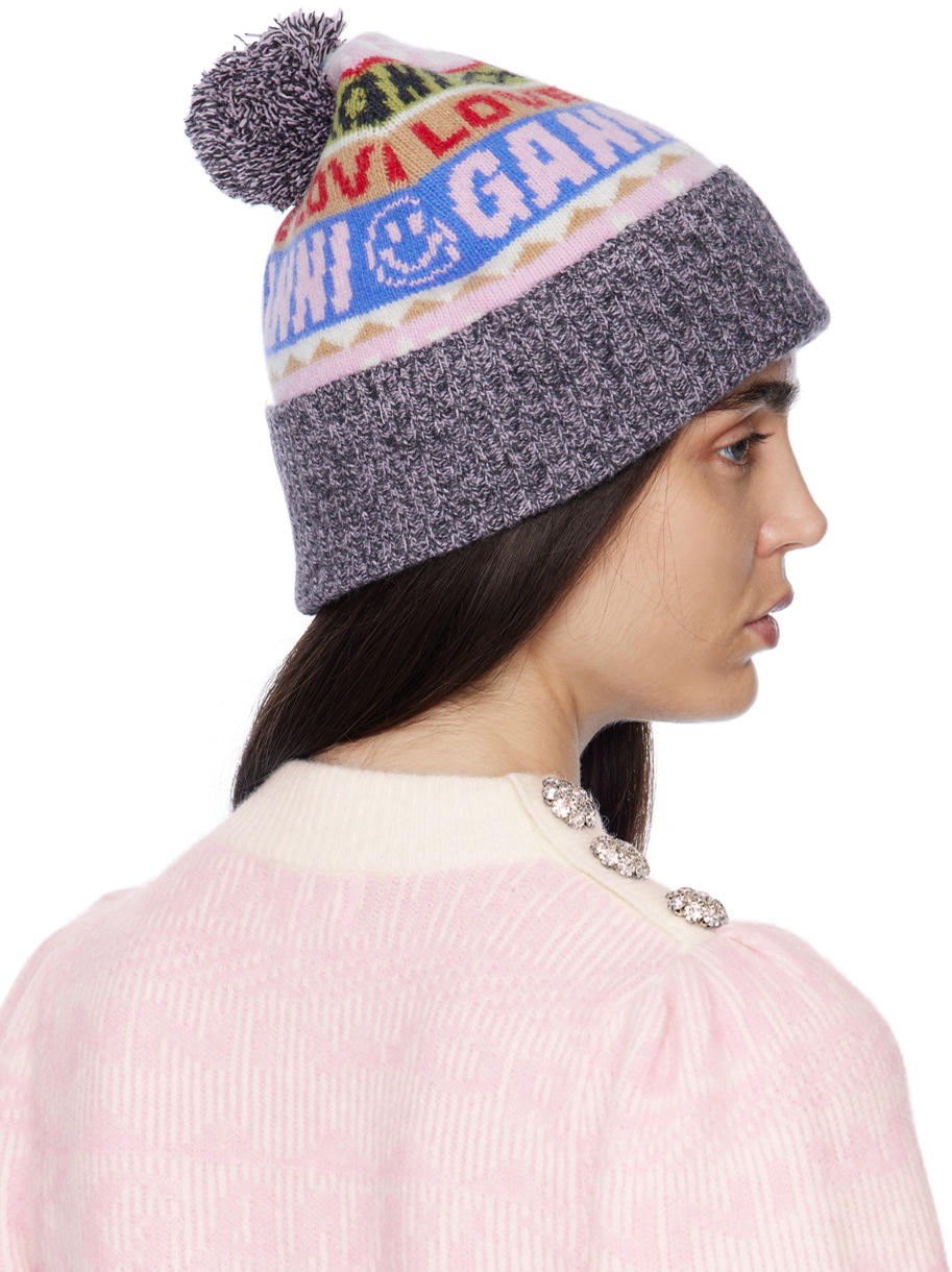 GANNI Multicolor Logo Beanie GANNI