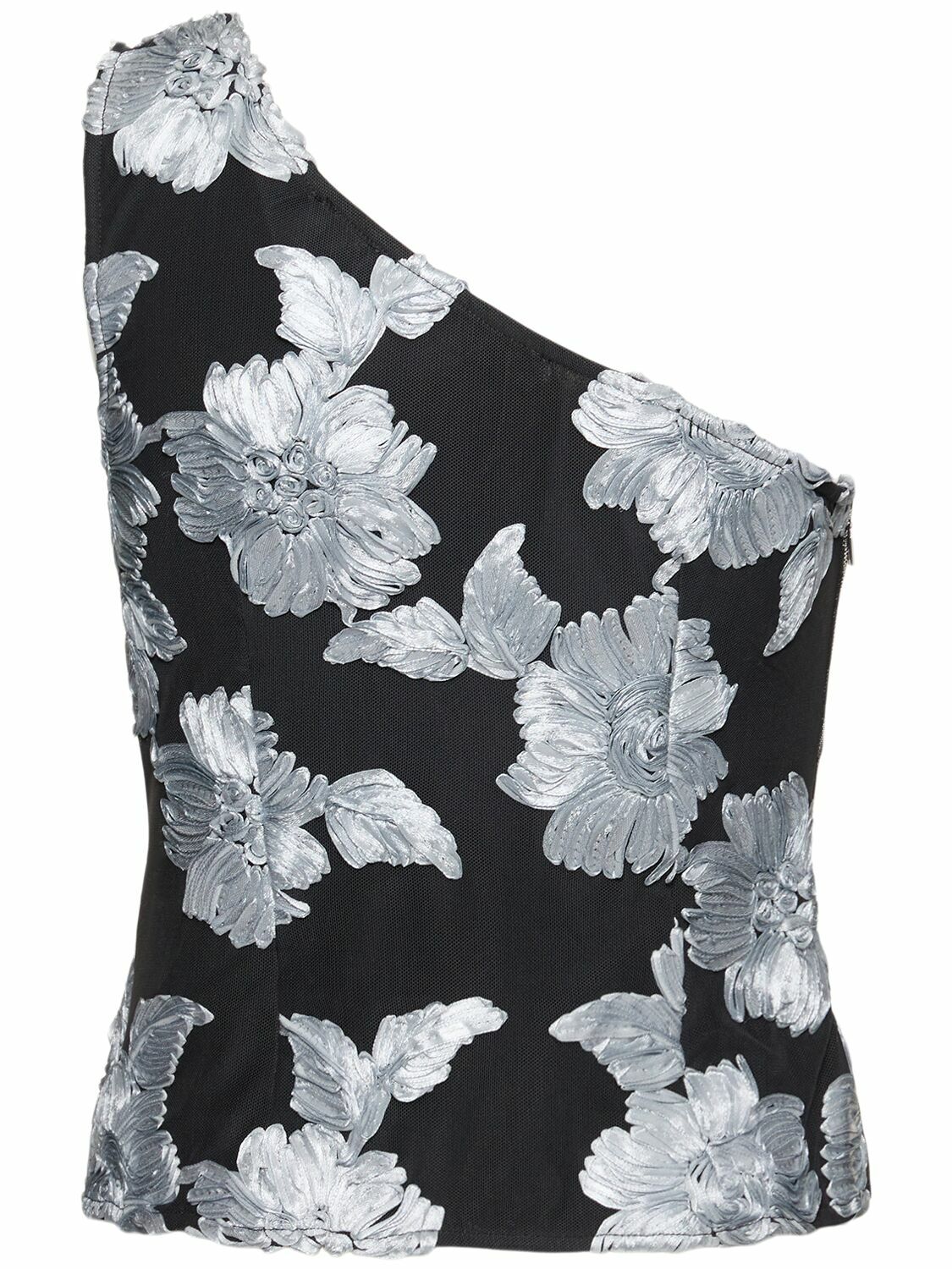 ROTATE Flower Mesh One Shoulder Top ROTATE Birger Christensen
