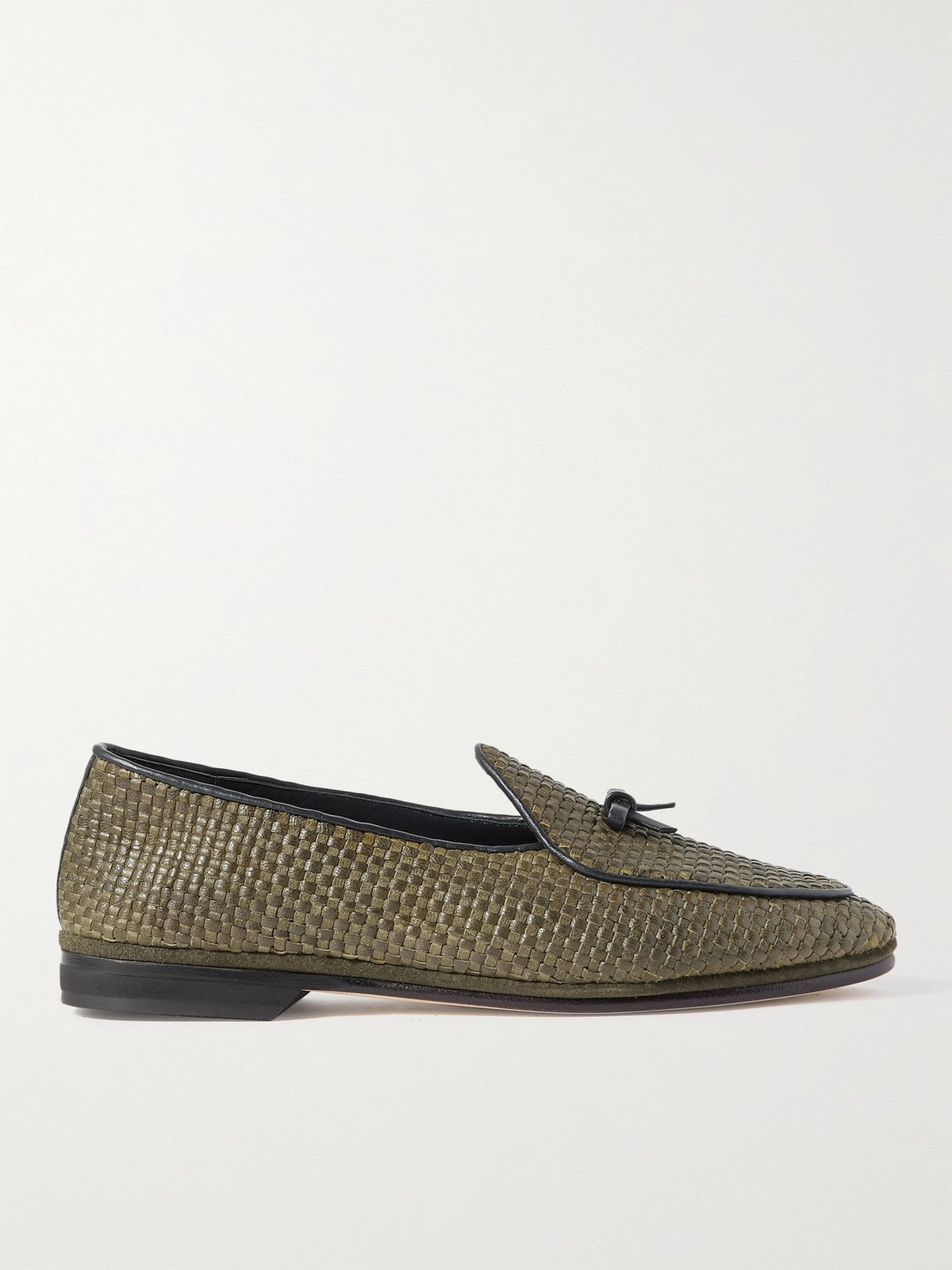 RUBINACCI - Marphy Woven Leather Loafers - Green - EU 40 Rubinacci
