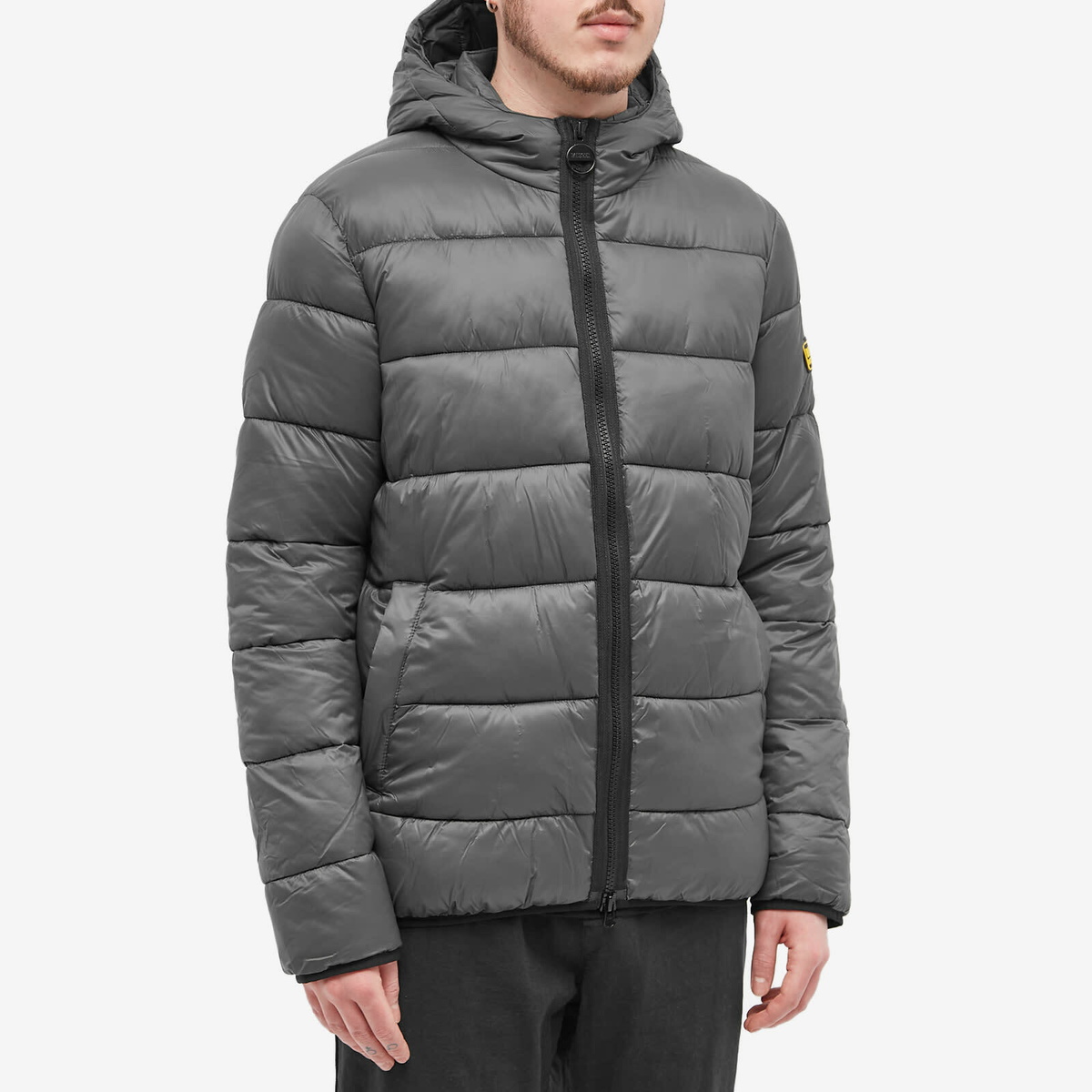 Barbour Men's International Bobber Quilt Jacket in Charcoal Barbour