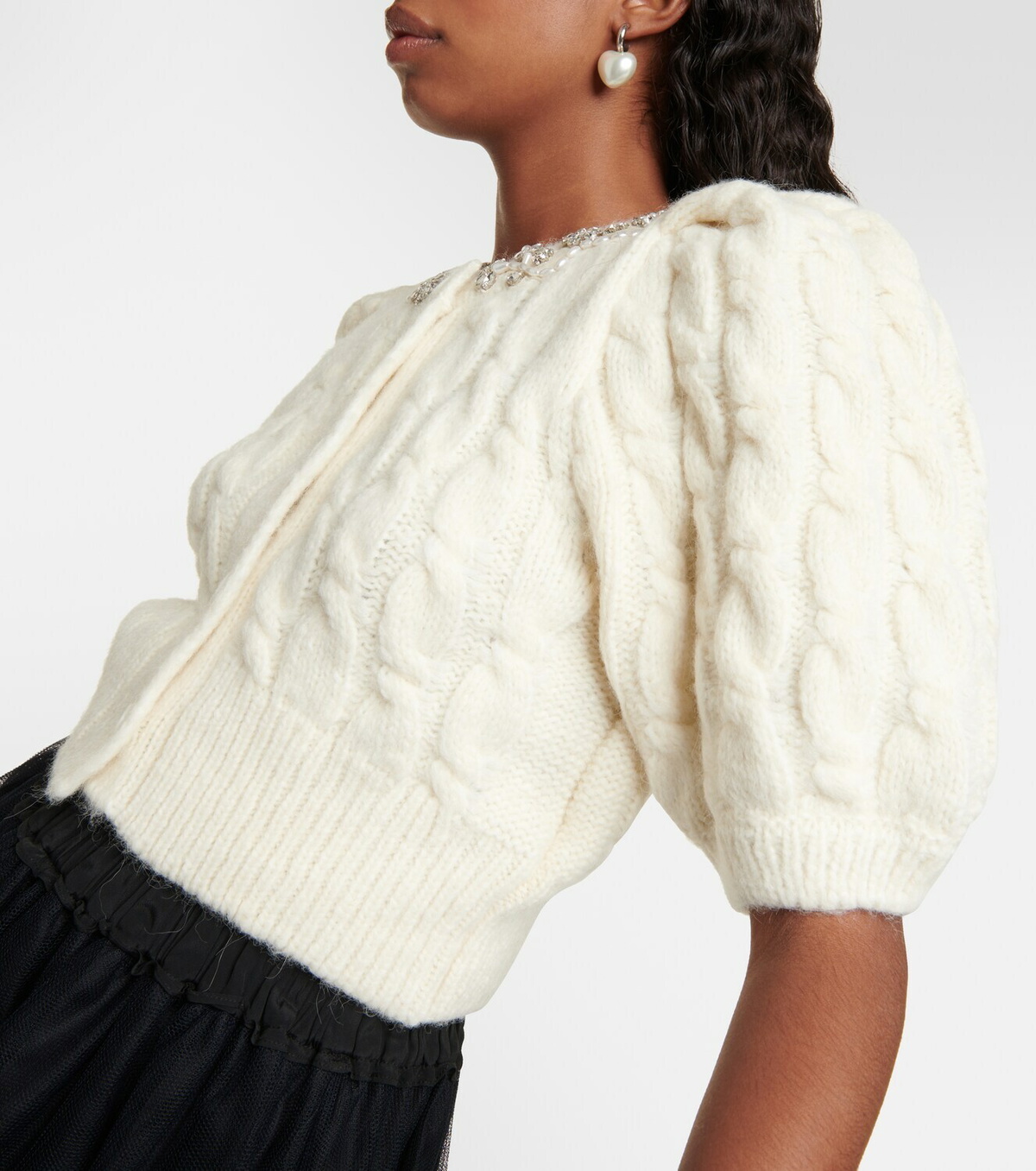 Simone Rocha Embellished wool-blend cardigan Simone Rocha