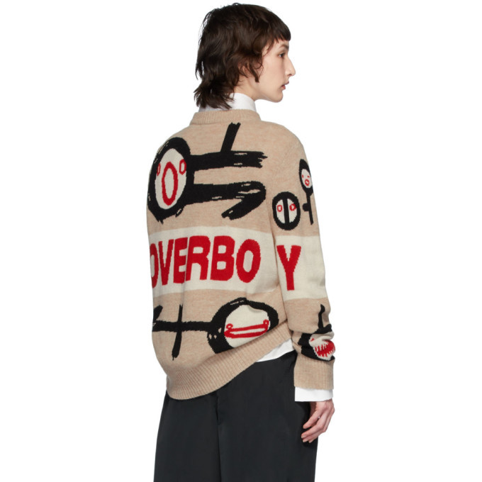Charles Jeffrey Loverboy Beige Logo Gender Symbols Sweater Charles ...