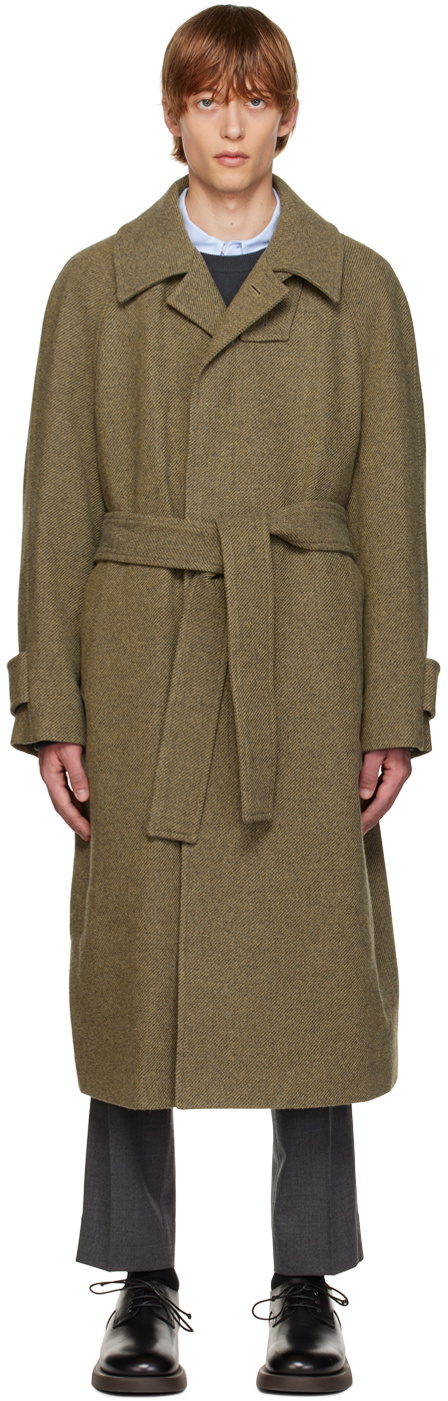 Solid Homme Khaki Oversized Coat Solid Homme