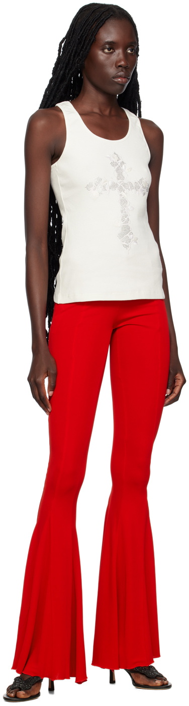 Blumarine Red Flared Trousers Blumarine