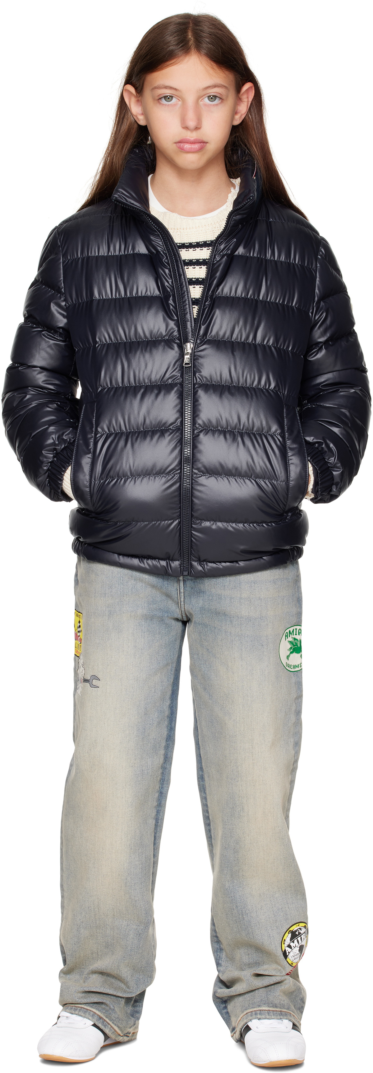 Moncler Enfant Big Kids Navy Brendann Hooded Down Jacket Moncler Enfant