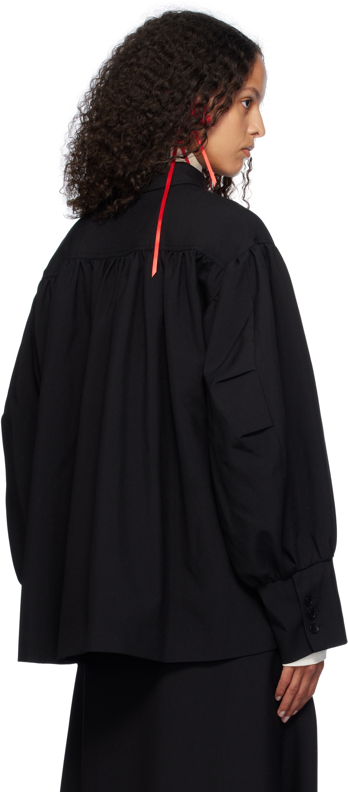 AO Yes Black Gathered Jacket