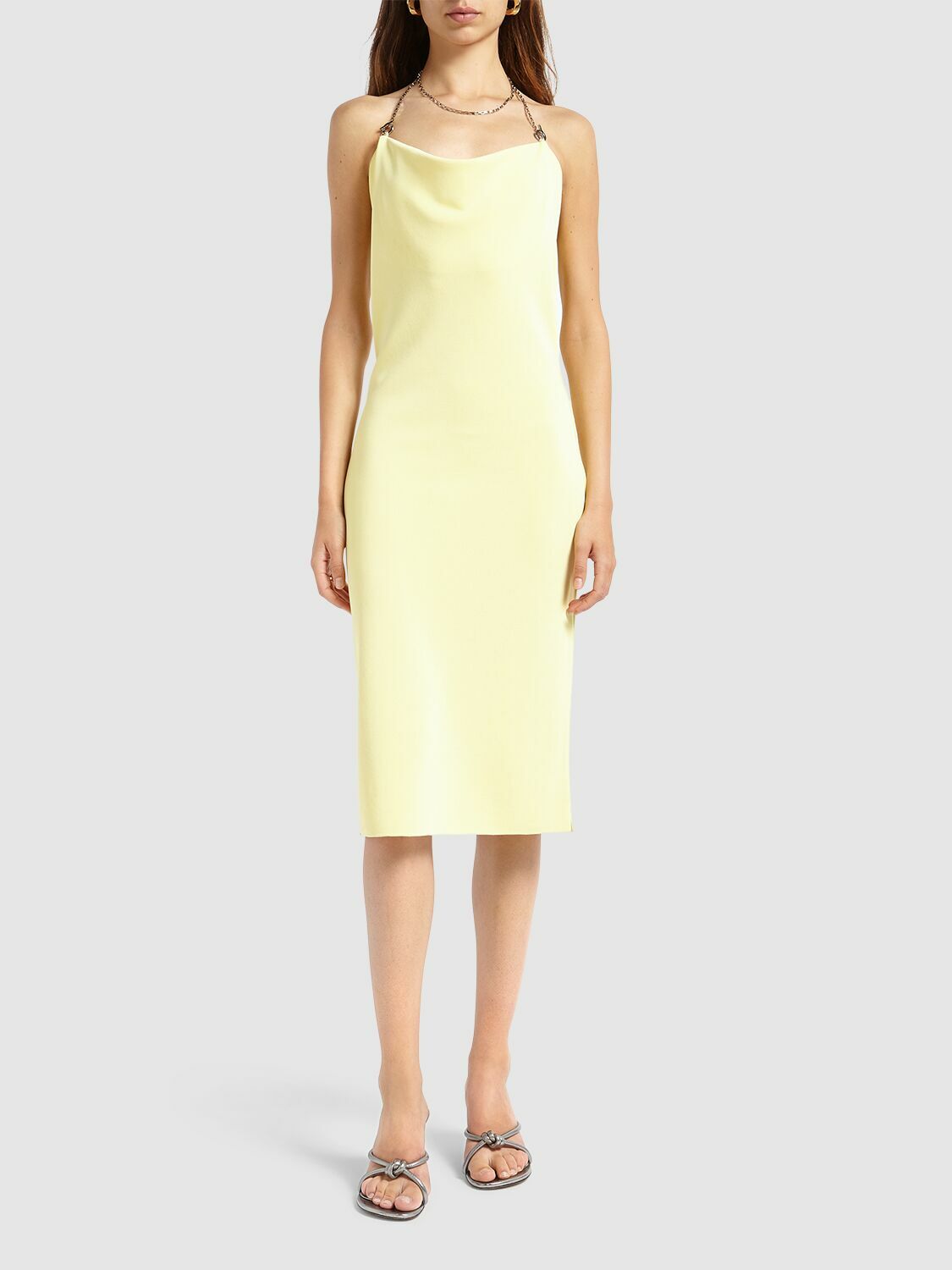 BOTTEGA VENETA - Double Viscose Knit Midi Dress W/ Chain Bottega Veneta