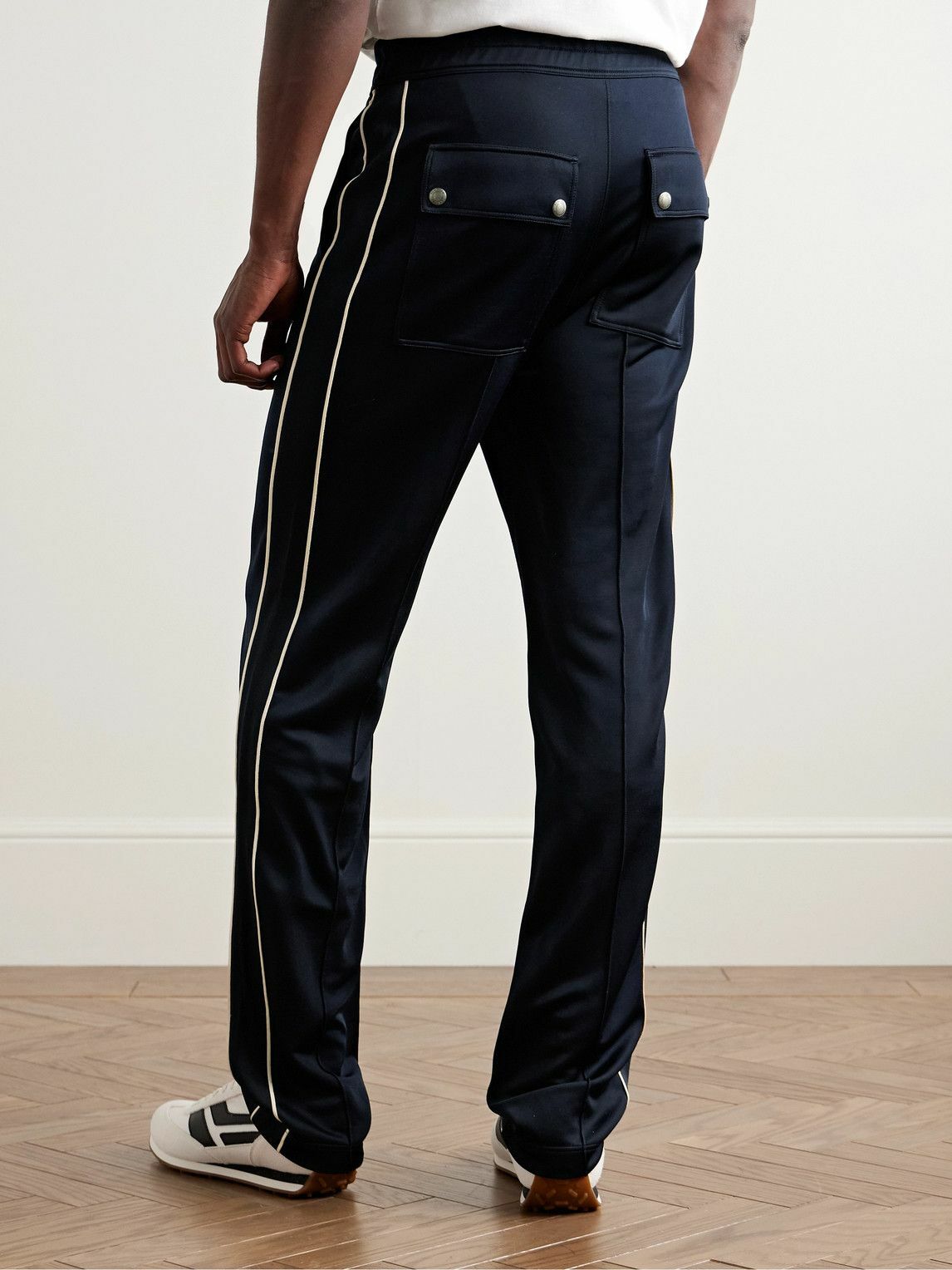 TOM FORD - Straight-Leg Piped Tech-Jersey Track Pants - Blue TOM FORD