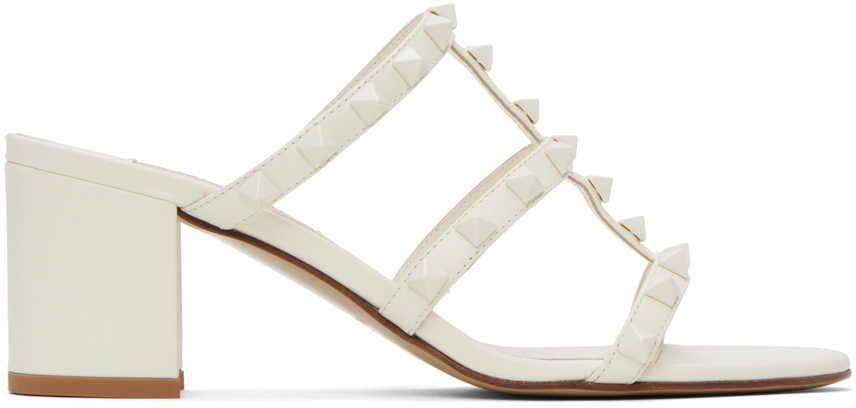 Valentino Garavani Off-White Rockstud Heeled Sandals Valentino Garavani