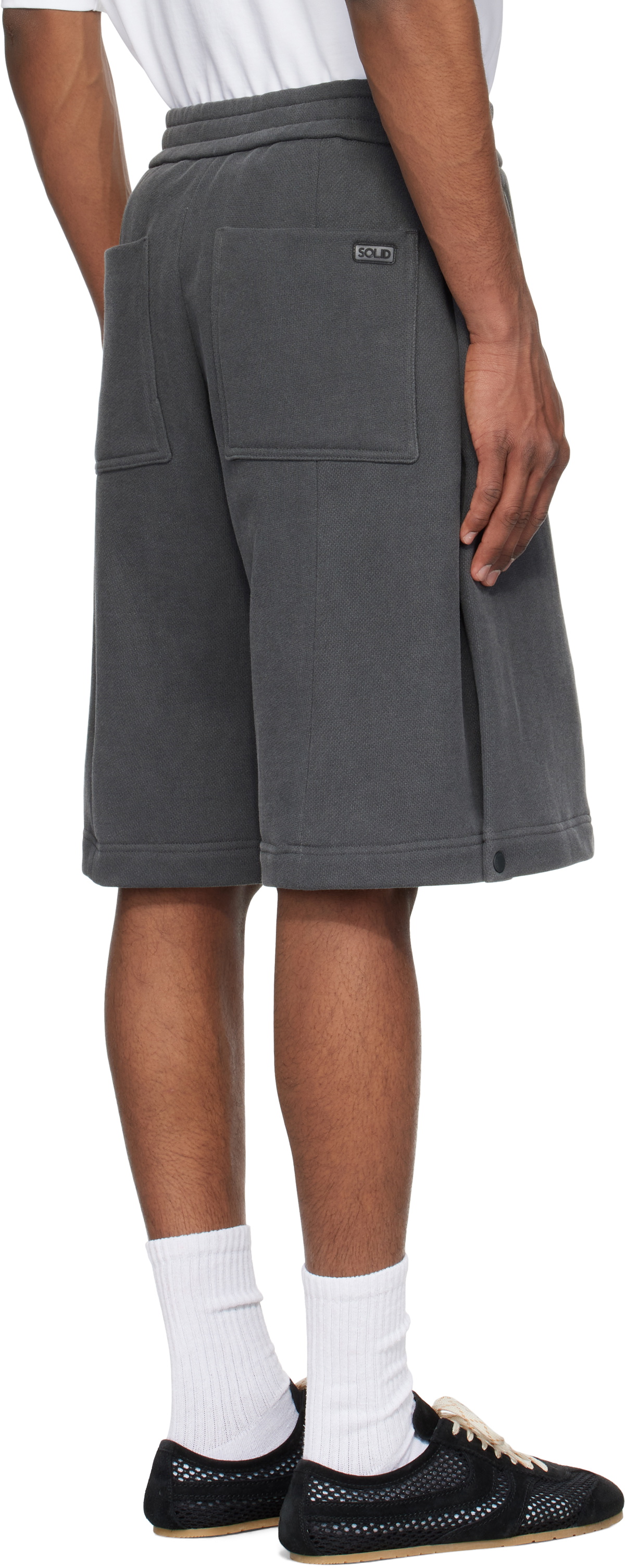Solid Homme Gray Drawstring Shorts Solid Homme
