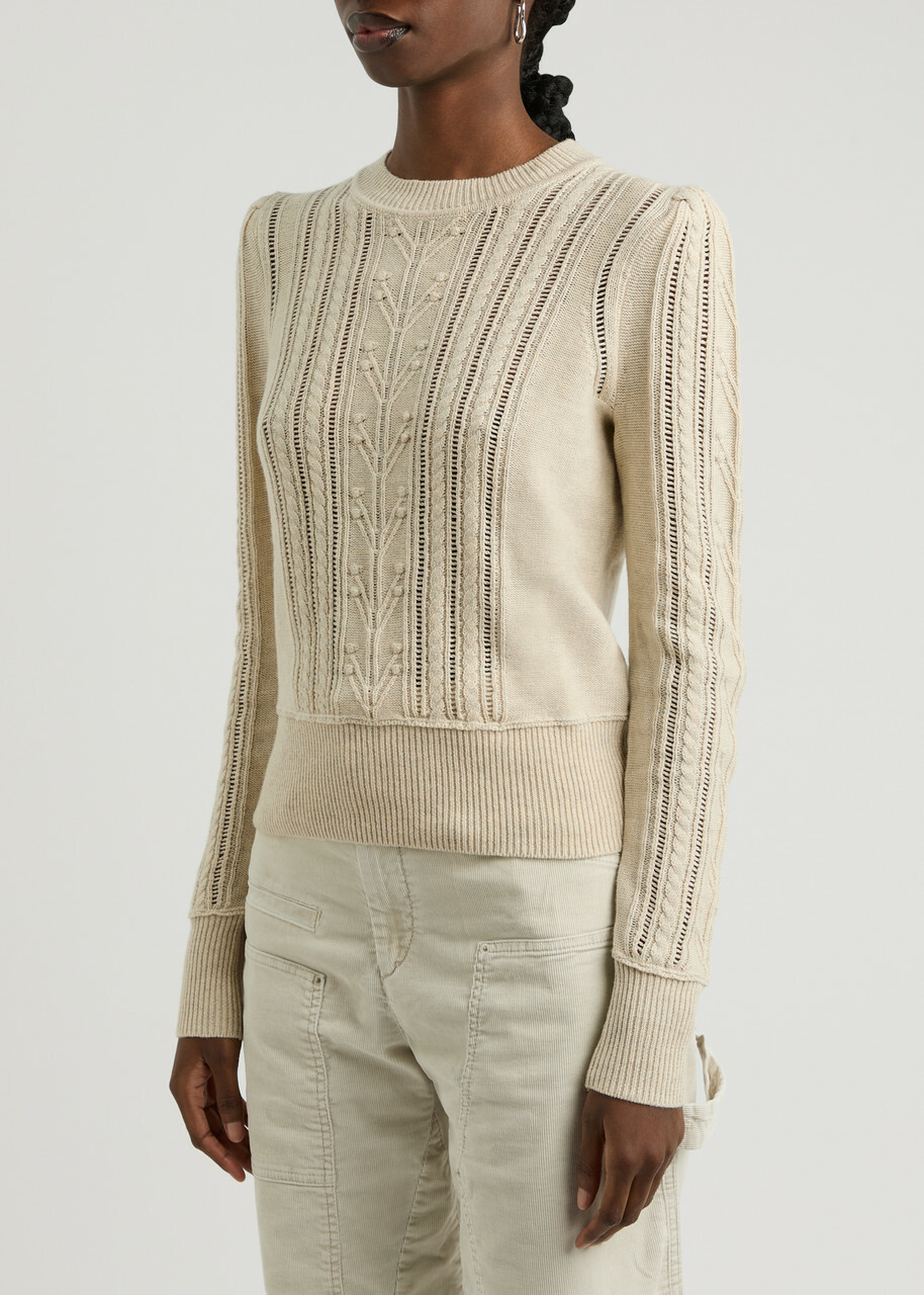 Isabel Marant étoile Kalyn Cable-knit Cotton-blend Jumper Light Grey ...
