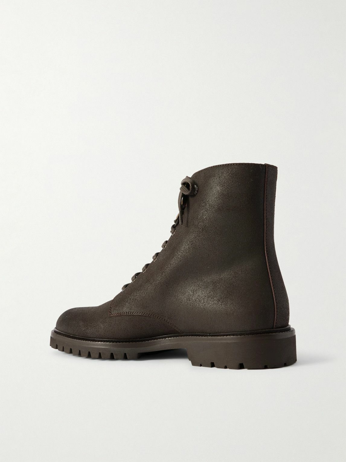 Brunello Cucinelli - Pedula Waxed-Suede Boots - Brown Brunello Cucinelli