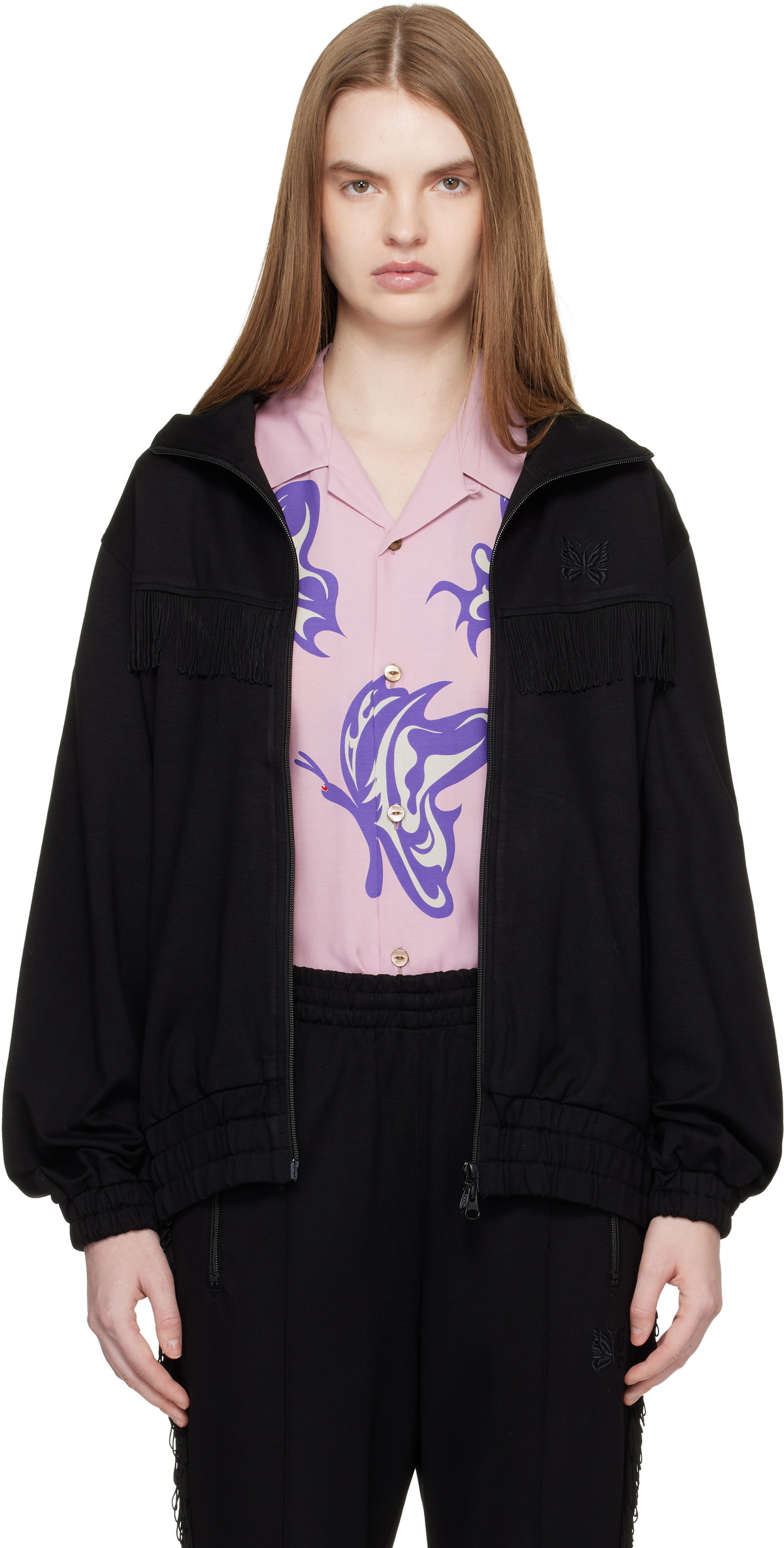 NEEDLES Black Fringe Track Jacket Needles