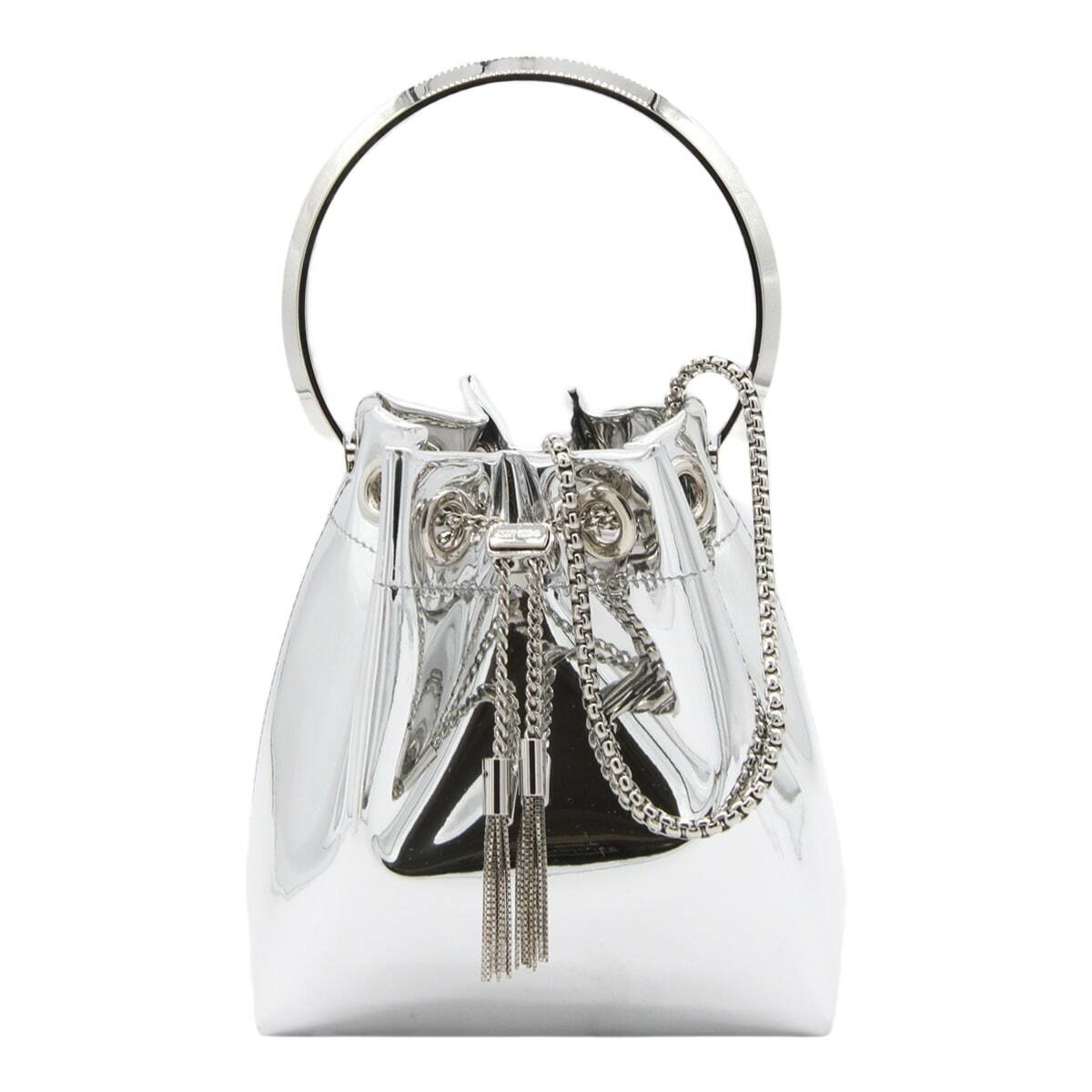 Jimmy Choo Silver Leather Top Handle Bag Jimmy Choo