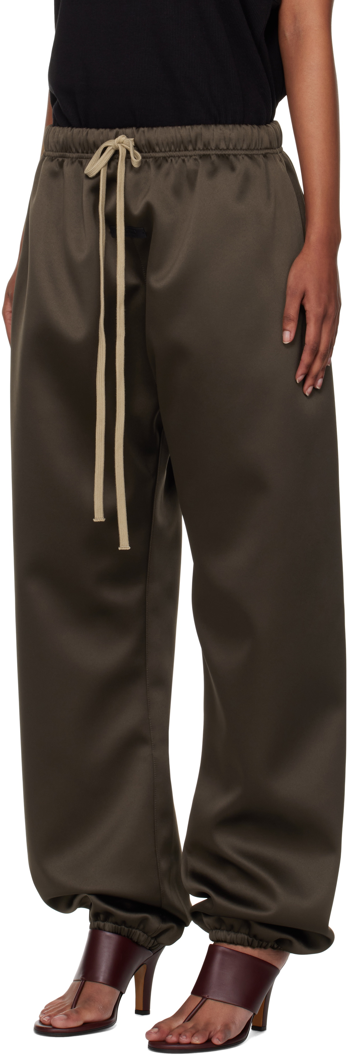 Fear of God ESSENTIALS Brown Satin Lounge Pants Fear Of God Essentials