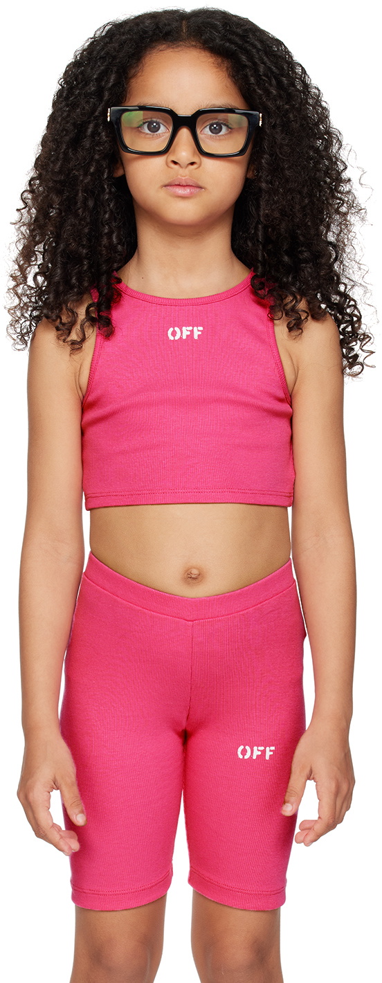 Off-White Kids Pink 'Off' Stamp Tank Top Off-White