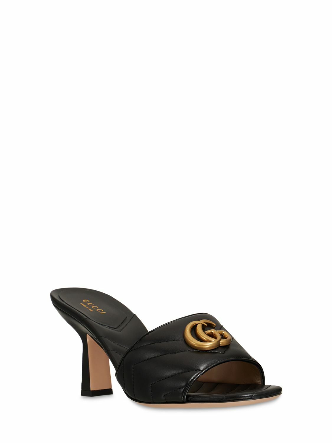 GUCCI - 75mm Marmont Quilted Leather Mules Gucci