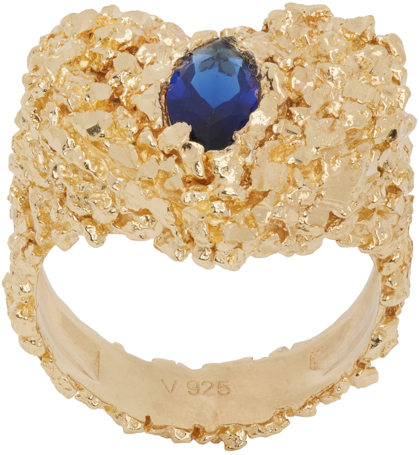 Veneda Carter Gold VC030 Sapphire Heart Ring Veneda Carter